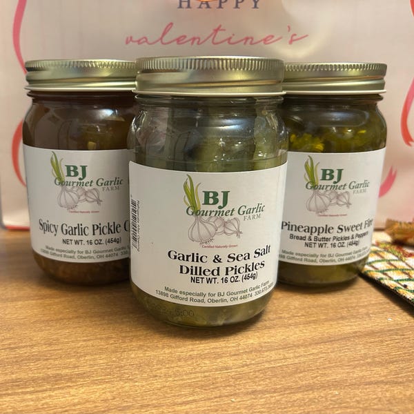 Dill Pickles 32 Ounce Large Jar BJ Gourmet Garlic Farm - Etsy