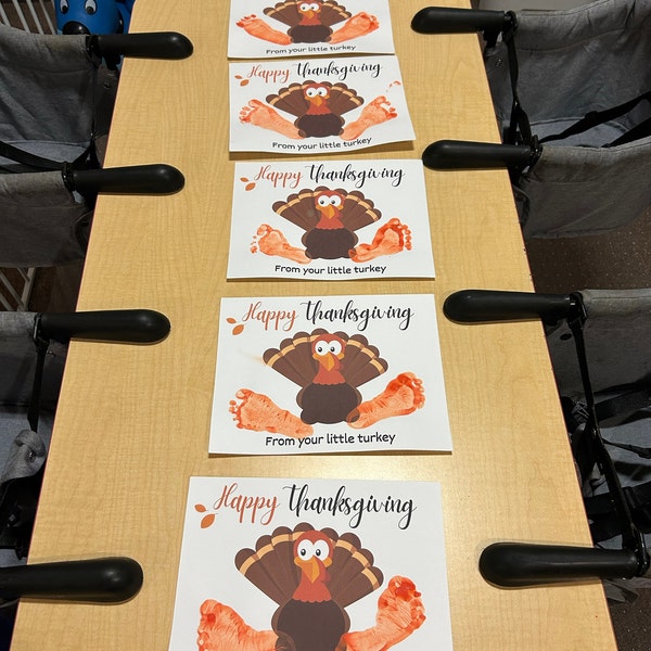 Footprint Fall Craft Printable Thanksgiving Art Baby Memory Keepsake ...