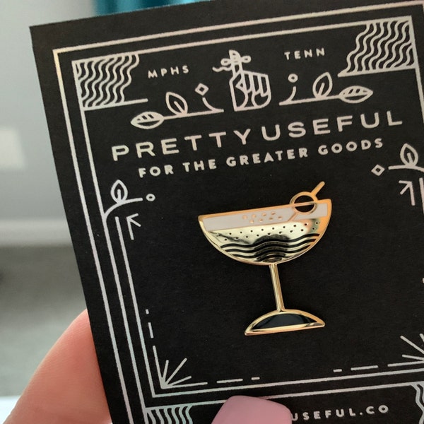 Manhattan Cocktail Enamel Pin - Etsy
