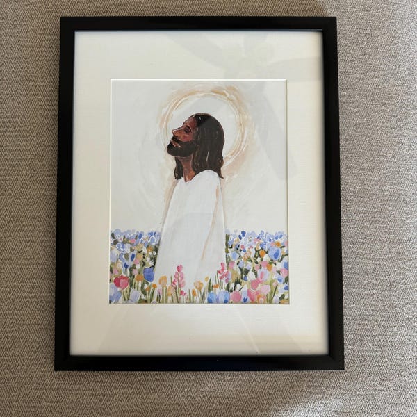 My Savior in Flowers, Jesus Christ Art, Jesus Christ Artwork, Jesus ...