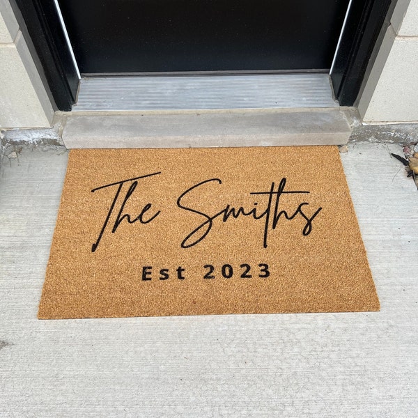 Personalized Welcome Mat, Custom Door Mat, Family Name Doormat, Wedding ...