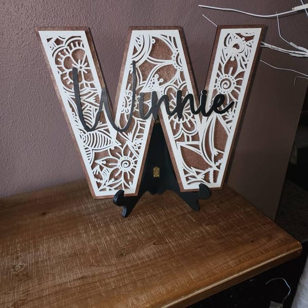 Last Name Letter Monogram, Custom Wedding Decor Sign, Wall Initial With ...