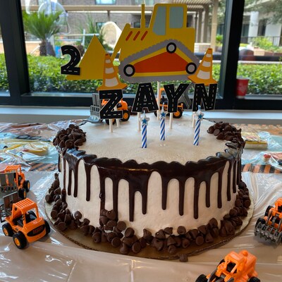 Bulldozer Cake Topper Construction Cake Toppers Personalized - Etsy