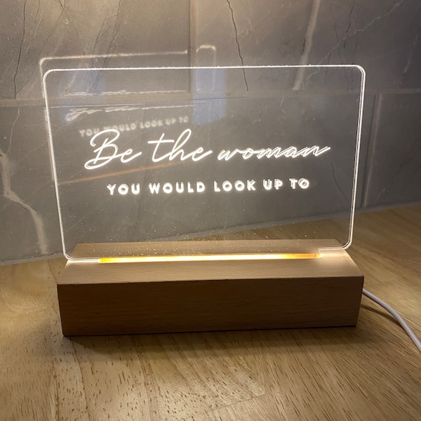 Inspirational Quote LED Light • Custom Quote Sign • custom LED Night ...