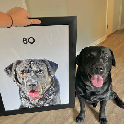 Pet Portrait Custom and Personalized. Pet Dog Wall Art DIGITAL - Etsy