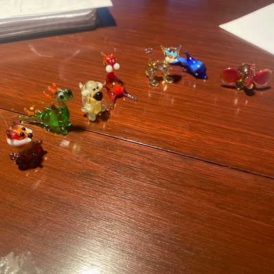 Small Glass Animals Miniature Mini Figurines Glass Animals Tiny Little ...