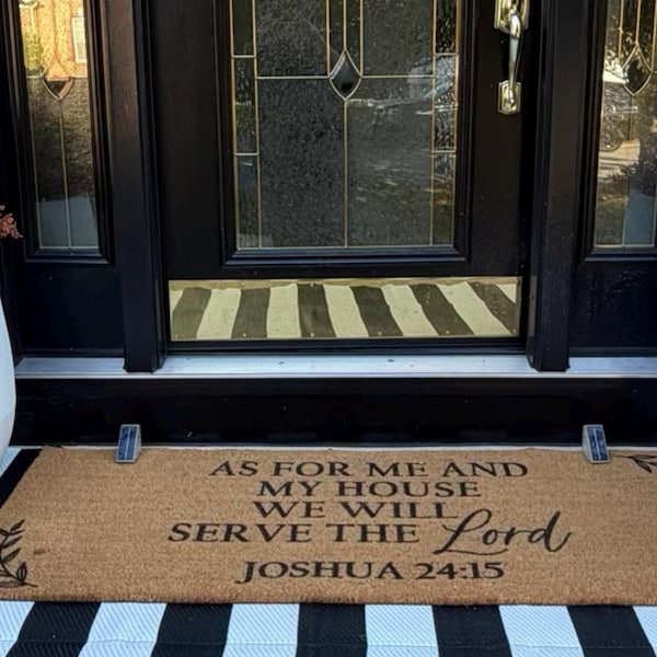 As for Me and My House Doormat, Joshua 24:15, Bible Verse Doormat ...