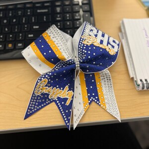 The Gaucho Custom Glitter Cheer Bow Covered in Rhinestones. - Etsy
