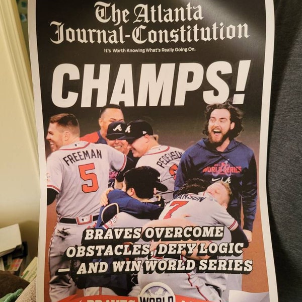 2021 Atlanta Braves World Series Champions Framed Front Page Newspaper ...