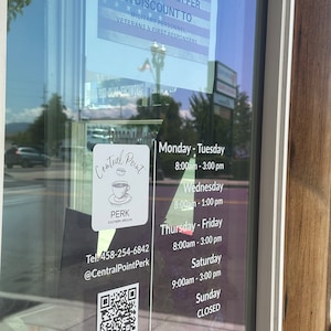 Store Hours Decal Hours of Operation Stickers Business Hours Door ...