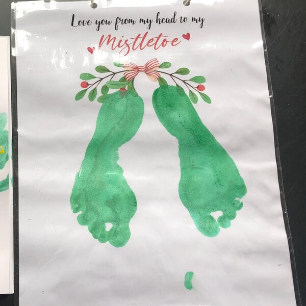 Christmas Handprint JOY Craft, Printable Christmas Handprint Footprint ...