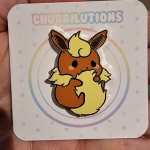 Cute Chubby Eeveelution Kawaii Fox Animal Eevee Enamel Pin Lapel Badge ...
