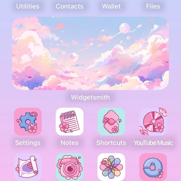 Sakura Icons for Ios iPhone Android Cherry Blossom App Icon Pack Pink ...