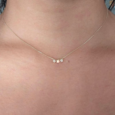 Gold Diamond Molecule Gaba Calming Yoga Necklace, 14k 18k 10k Gold ...