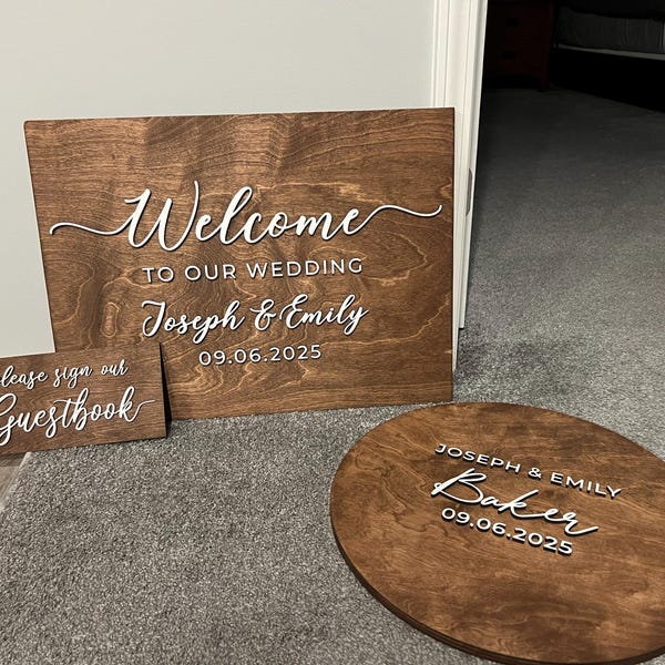 Wedding Welcome Sign Custom Wood Wedding Sign Personalized Ceremony ...