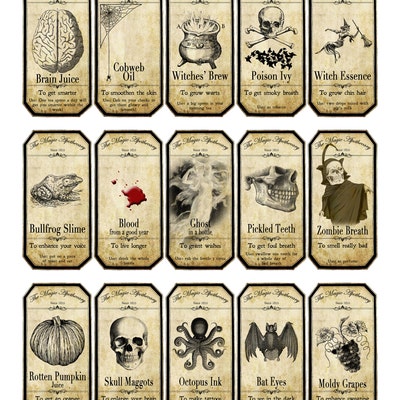 Halloween Decorations, Halloween Apothecary Labels, Witch Craft Gifts ...