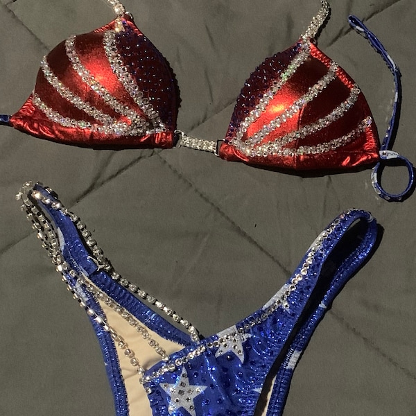 Npc Ifbb Competition Suit / USA Flag Figure Competition Suit / Custom ...