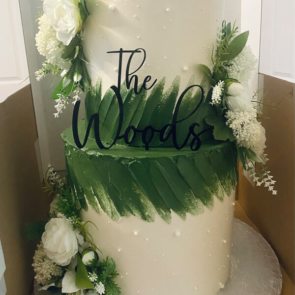 Customised Wedding Cake Topper - Personalised Surname, Anniversary Cake ...