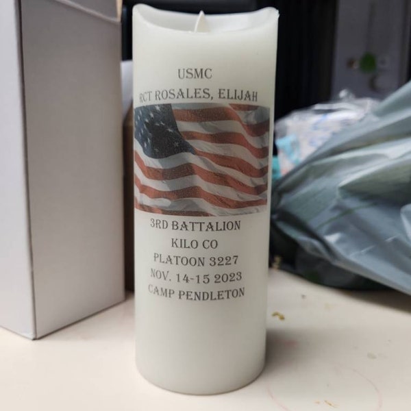 Moving Wick W/wavy Top CRUCIBLE CANDLE With Flag and EGA Image for ...