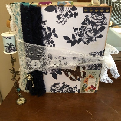 Recycled Repurposed Thread Spool Beaded Heart Leaf Charm Glass Teardrop ...