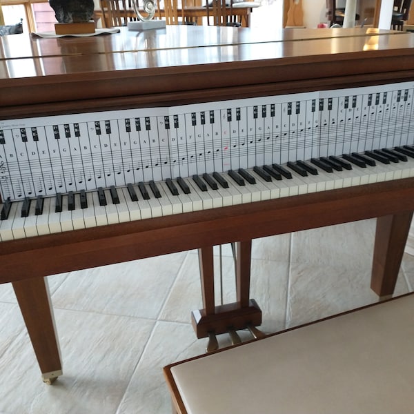 Piano and Keyboard Note Chart for 88 Keys, Use Behind the Keys, Ideal ...