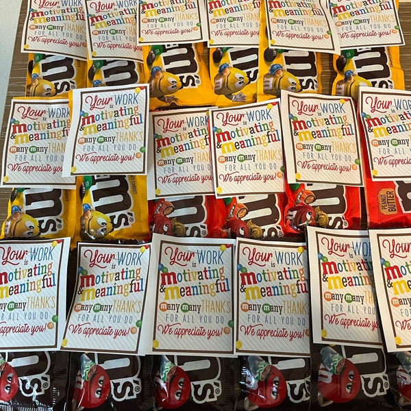Employee Appreciation Printable Gift Tags, MM Teacher Week Candy Tag We ...