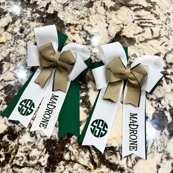 Custom Logo Equestrian Horse Show Bows *choose Your Colors - Etsy