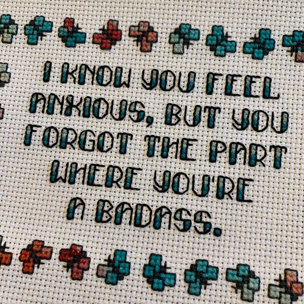 Anxious Badass PDF Cross Stitch Pattern - Etsy