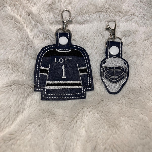 Hockey Keychain / Goalie Keychain / Bag Tags / Hockey Mom / Hockey Dad ...