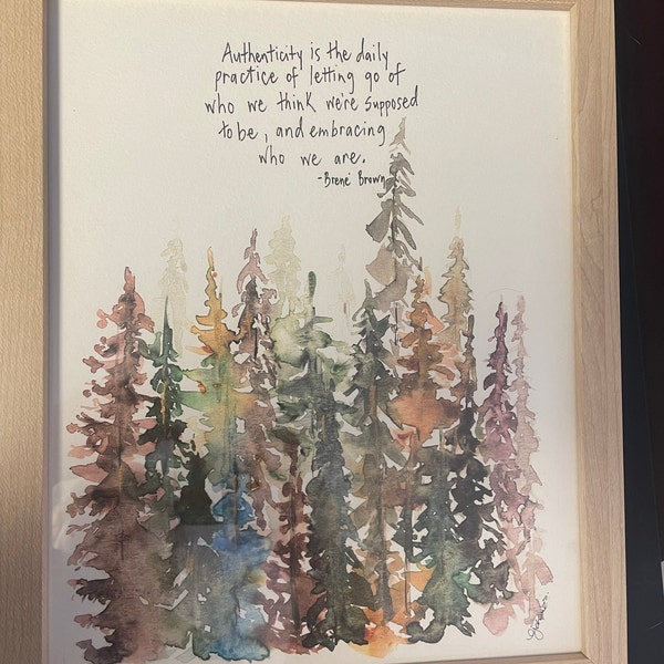 Vulnerability is Courage Over Comfort Watercolour Handlettering ...