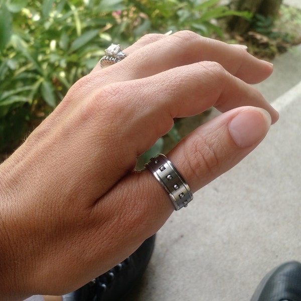 Mens Unique Ring Men's Diamond Spinner Ring Mixed Metal Jewelry ...