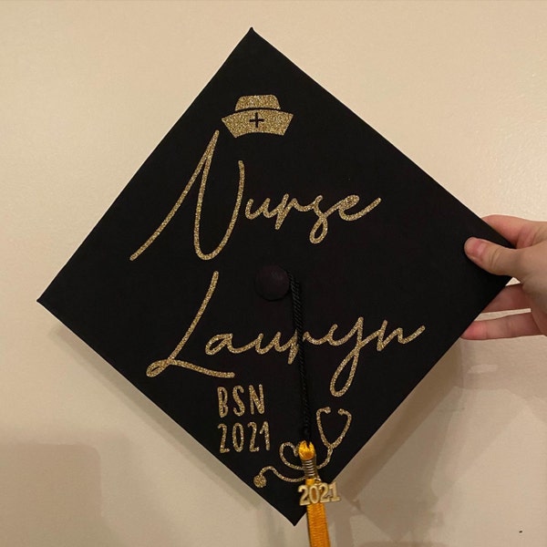 Personalized Nursing Graduation Cap Iron on Transfer, Nurse Graduation ...