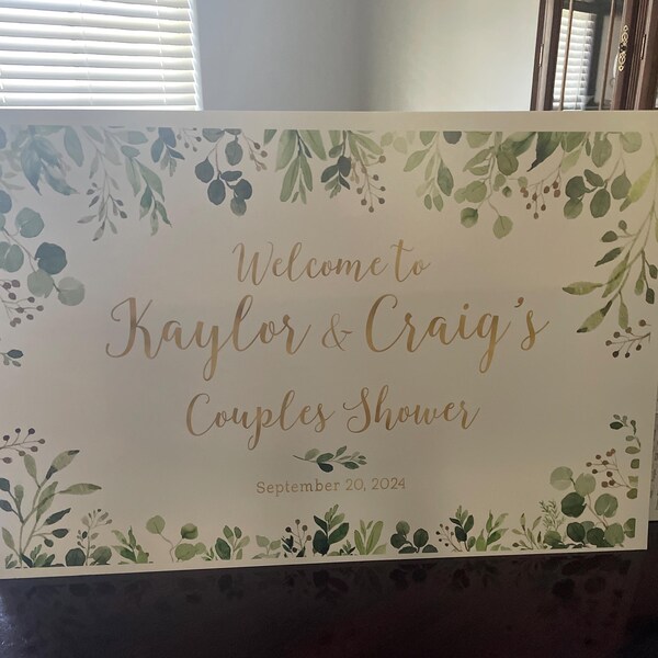 Couples Shower Sign, Wedding Welcome Sign, Bridal Shower Sign, Couples ...