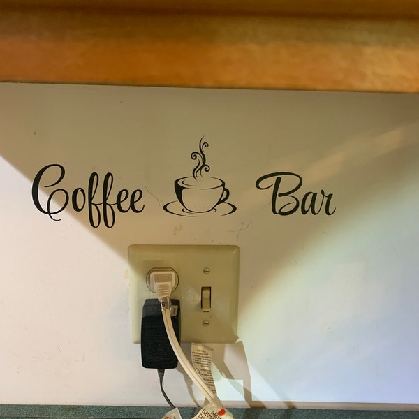Coffee Bar Decal With Coffee Cup / Coffee With Cup / Coffee Stickers ...