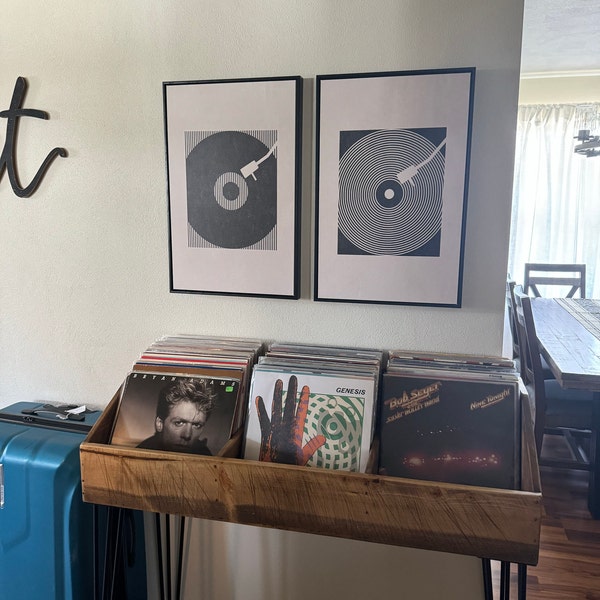 Rustic Record Storage Cabinet | Multiple Bay Vinyl Record Stand | Album ...