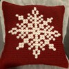 Christmas Crochet Pillow Pattern Snowflake Crochet Pillow DIY Farmhouse ...