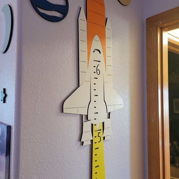 Personalized Space Themed Growth Chart Wooden Growth Chart Rocket Ship ...