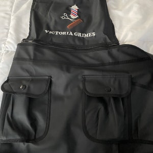 Classic Barber Jacket With Custom Name Logo Embroidery Barber Smock ...