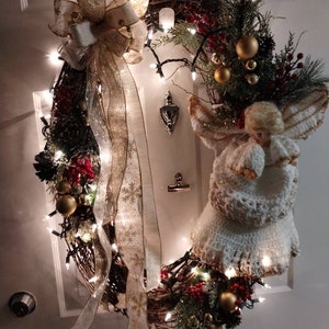 Army Forge Bow, Army Bow, Green and Burlap Bow, Bow for Lantern Wreath ...