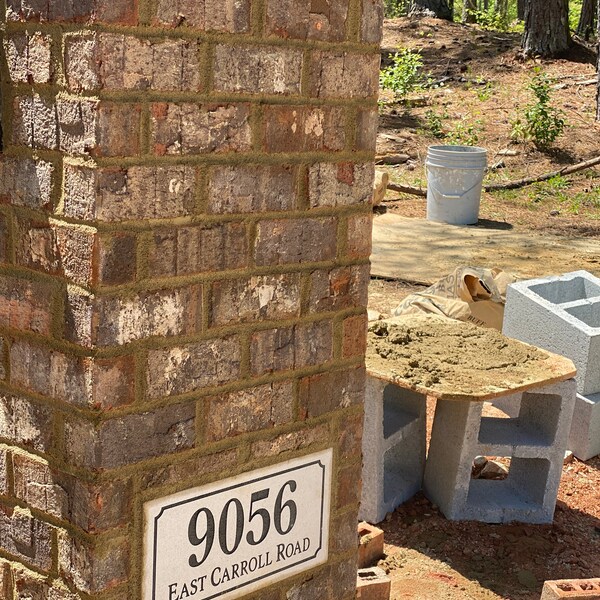 LARGE Indiana Limestone Address Stone Block With Street Name/ Carved ...