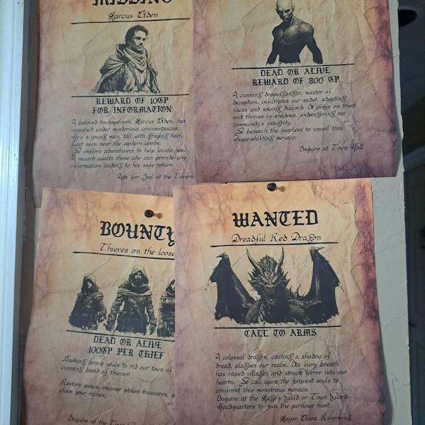 Dnd Bounty Poster: Wanted Starter Pack Npcs (PDF Template Editable ...