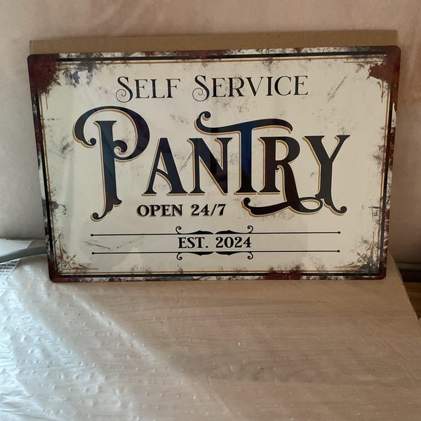 Personalised Pantry Sign Metal Wall Door Signage - Larder Vintage Retro ...
