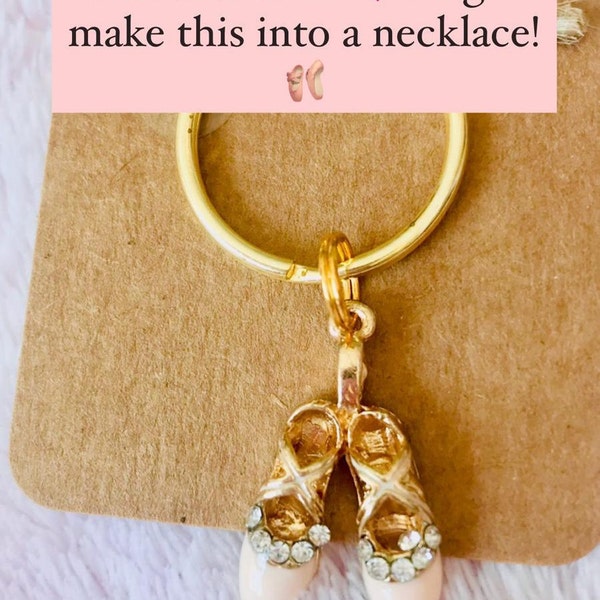 Diamanté Ballet Pointe Shoe Keyring: Pink & Gold Dance Gift - Etsy