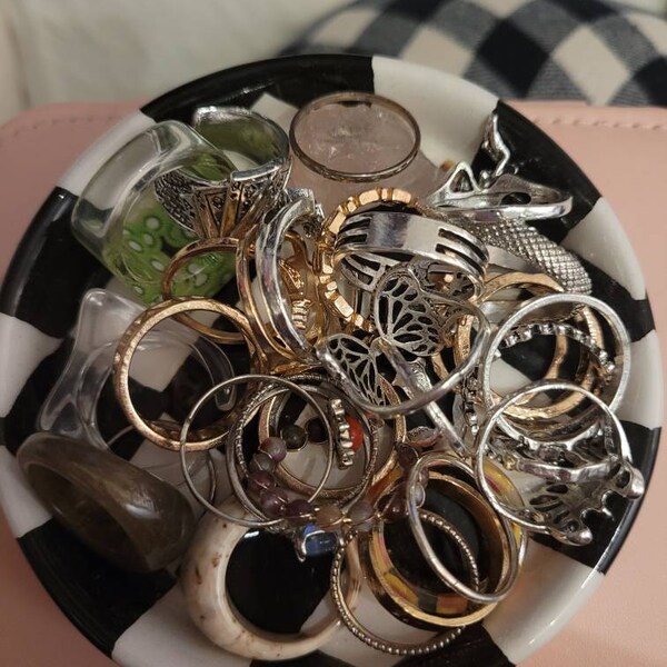 Playing Card Ring, Adjustable 925 Sterling Silver Ring Unisex Playing ...