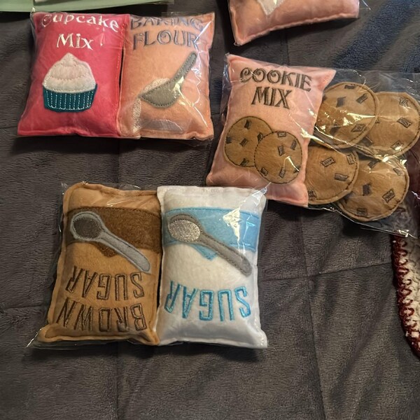 Pretend Baking Flour, Fake Flour, Pretend Food, Pretend Felt Food, Felt ...