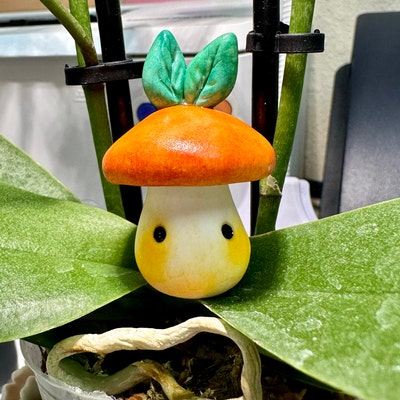 Flower Blob Ceramic Clay Miniature Figure Tiny Handmade Desk Friend Art ...