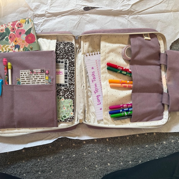 Canvas Utility Pouch, Organizer Journal Pouch, Planner Pouch With Strap ...