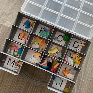 ABC English Alphabet Objects, Montessori Sound Box Miniatures, White ...