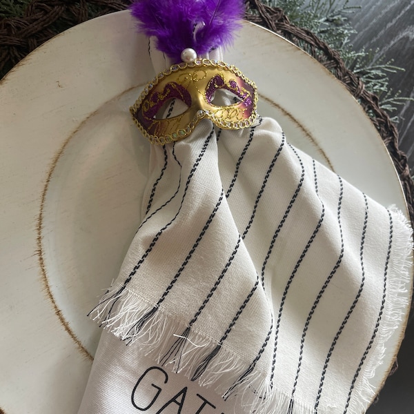One Mask Napkin Ring, Purim Party Decor, Mardi Gras Decor - Etsy
