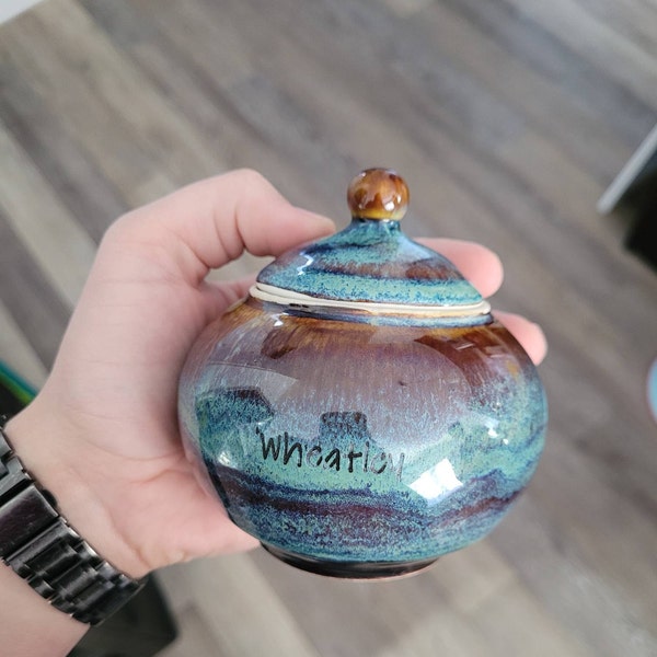Handmade Pet Urn, Round Ceramic Pet Urn, Personalized Ceramic Pet Urn ...